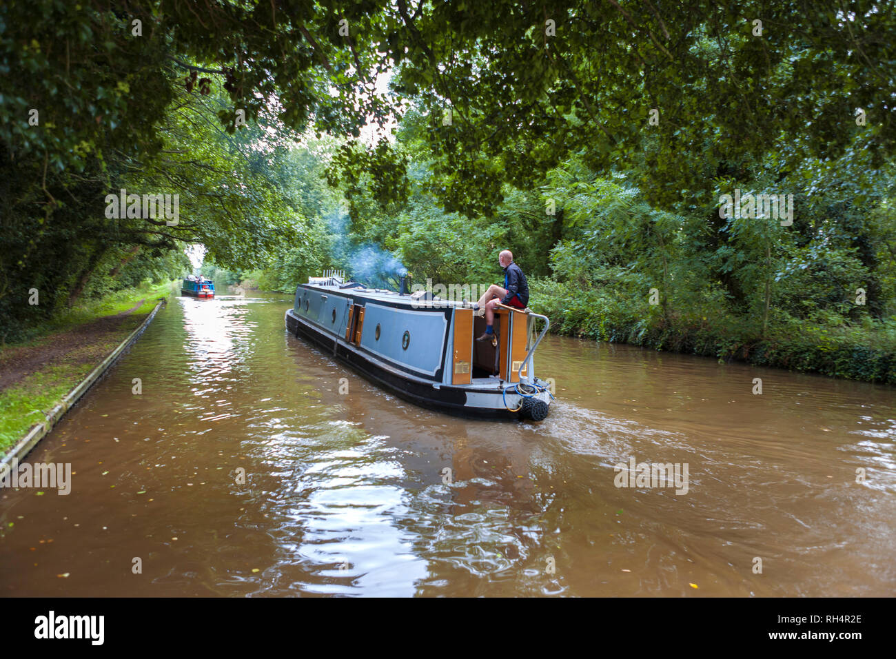 Passing traffic on the Llangollen Canal at Whixall Moss, on the England ...