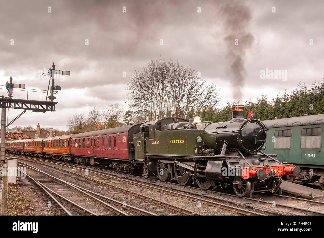 GWR tank engine on Severn Valley railway at Bridgnorth. 5164 GWR ...