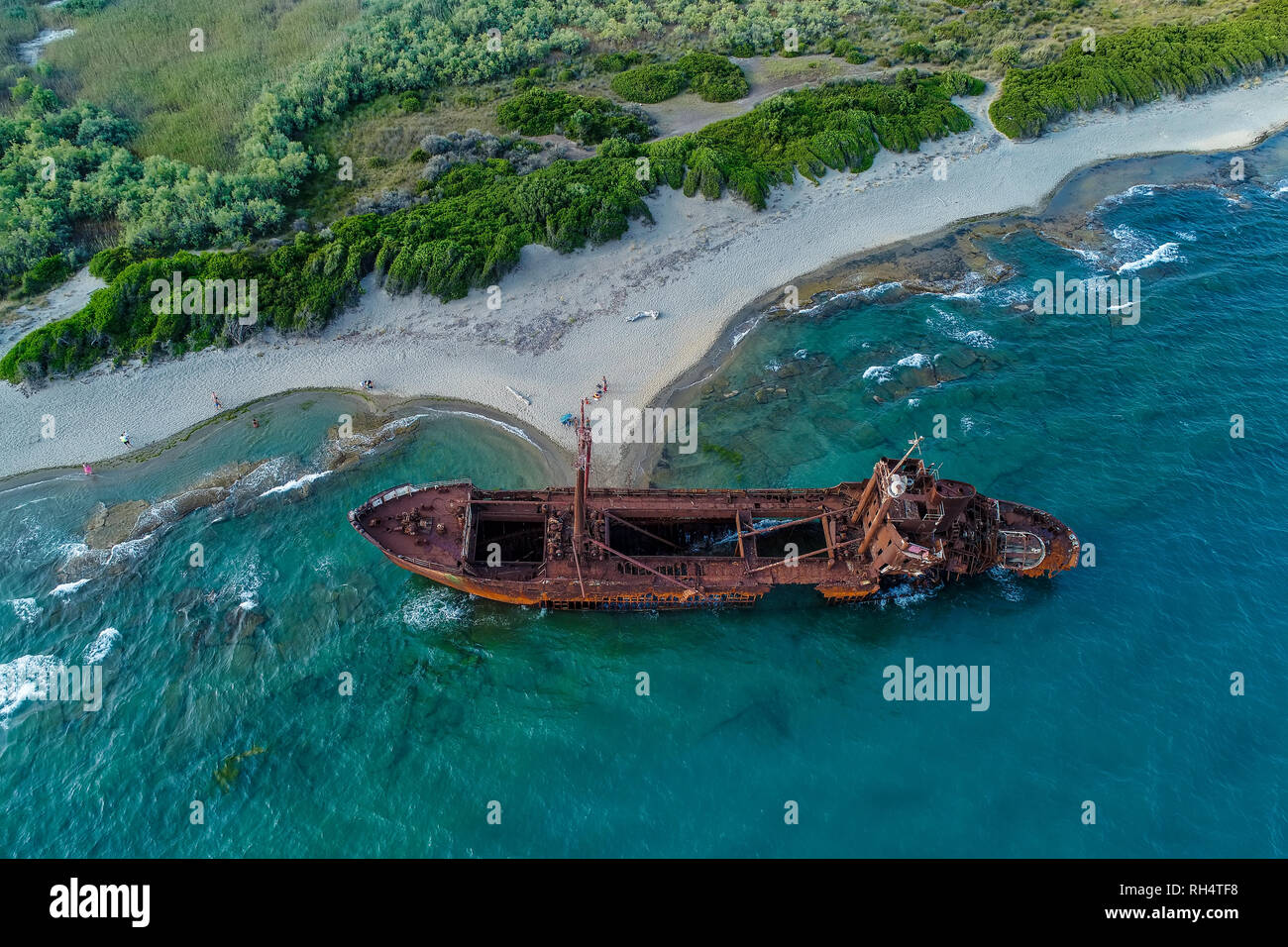 aerial view of Shipwreck Dimitrios (formerly called Klintholm) in ...