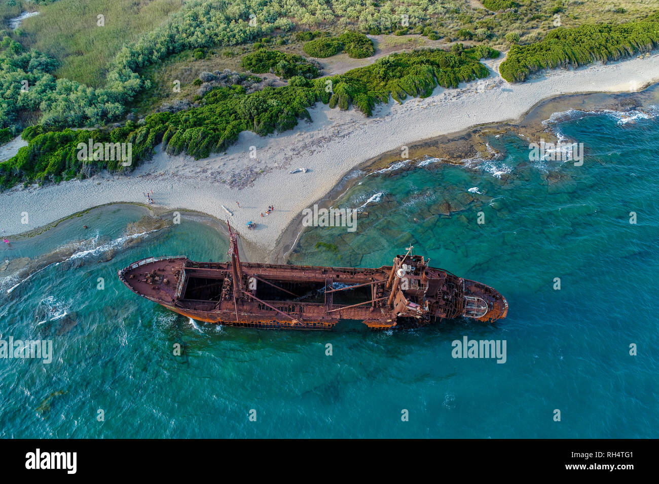 aerial view of Shipwreck Dimitrios (formerly called Klintholm) in ...