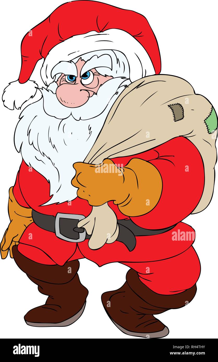 Cartoon Santa Claus brings presents vector illustration Stock Vector ...