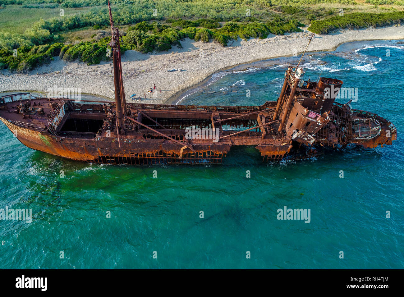 aerial view of Shipwreck Dimitrios (formerly called Klintholm) in ...
