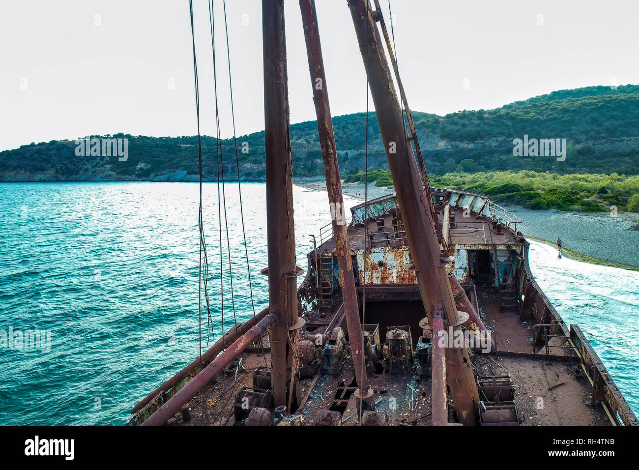aerial view of Shipwreck Dimitrios (formerly called Klintholm) in ...