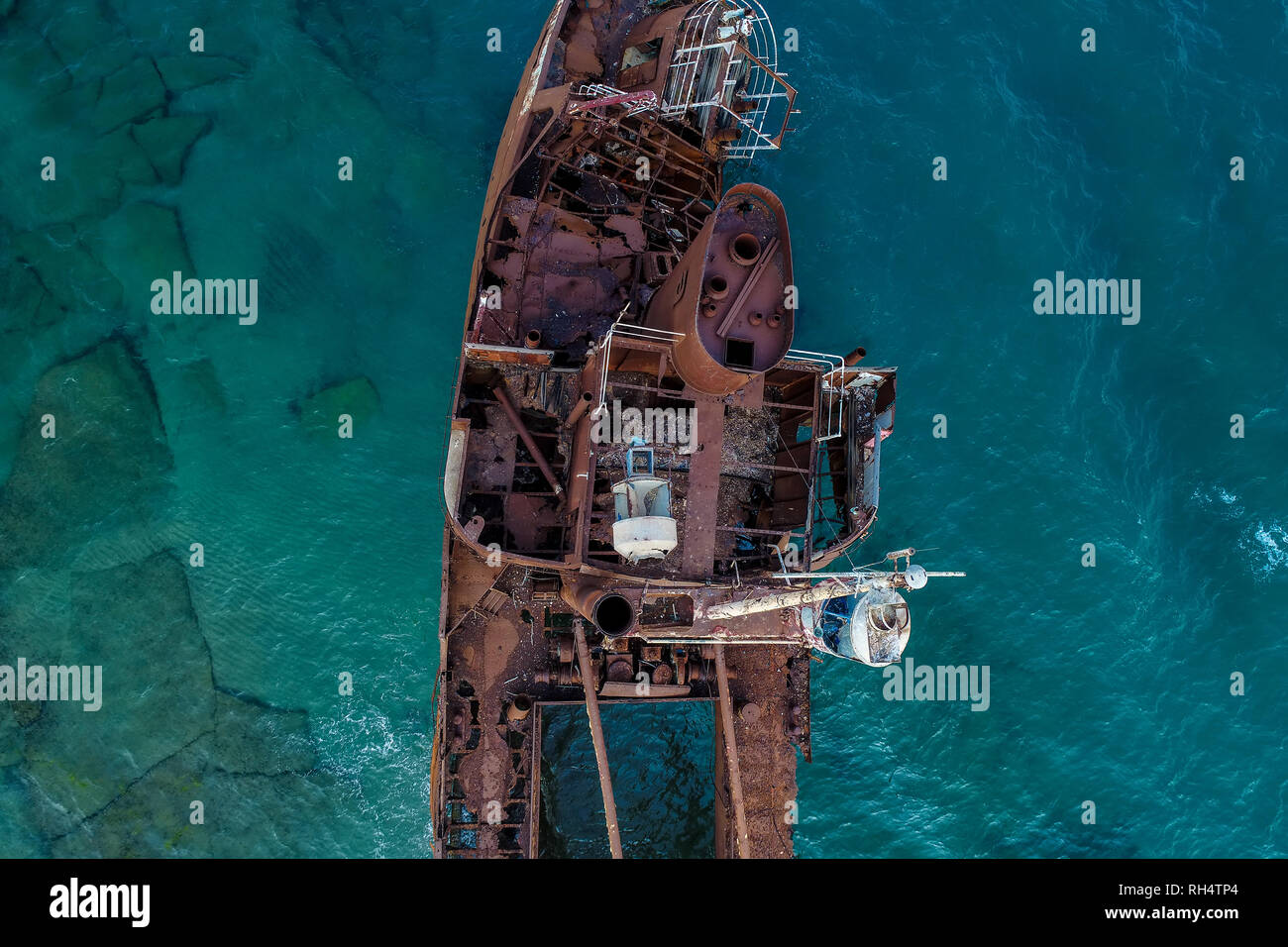 aerial view of Shipwreck Dimitrios (formerly called Klintholm) in ...