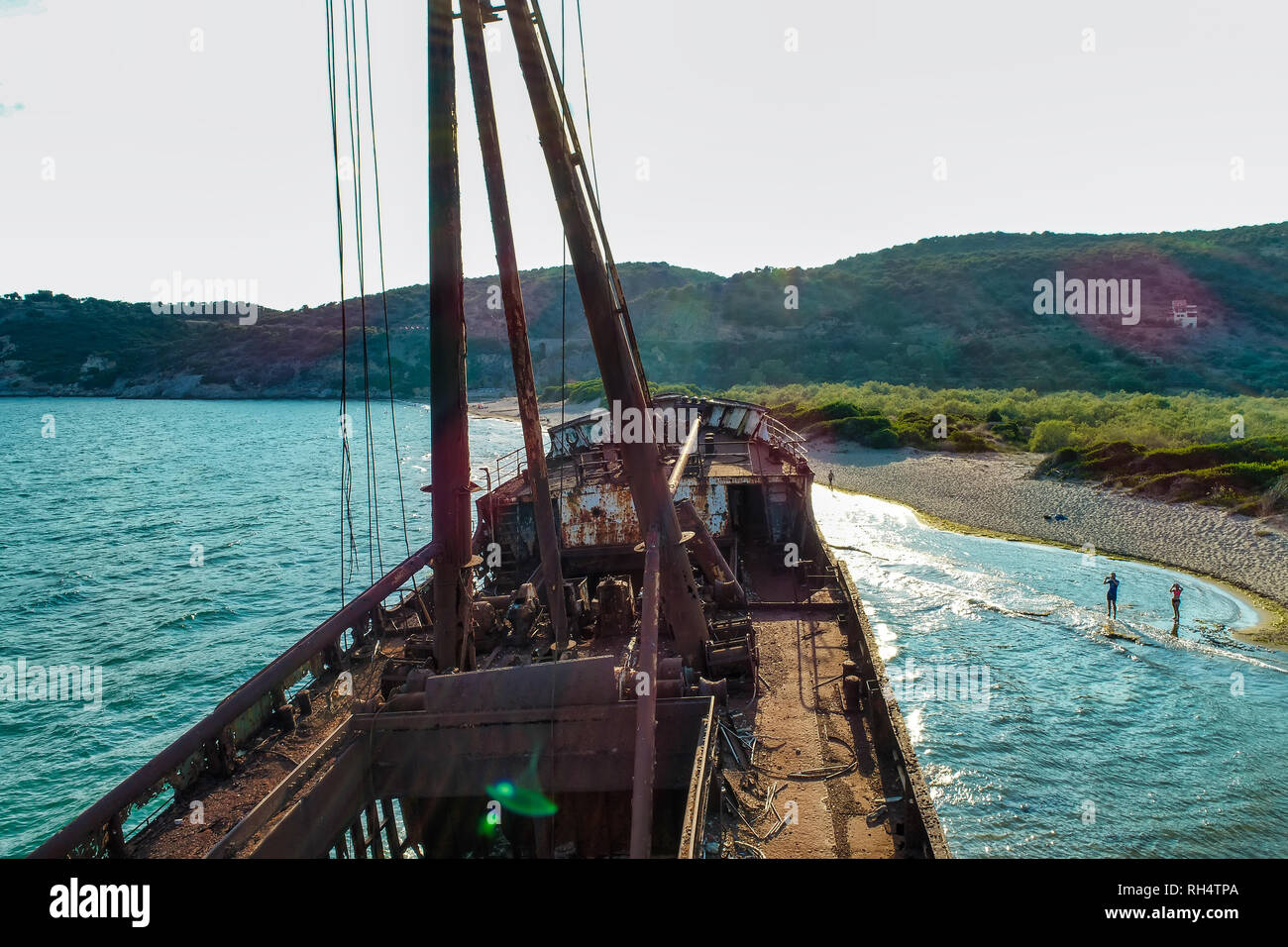 aerial view of Shipwreck Dimitrios (formerly called Klintholm) in ...