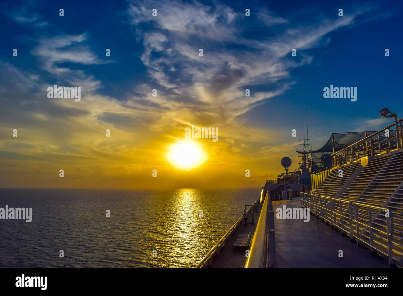 Sailing into the sunset. Concept. Metaphor. Leave your problems behind ...