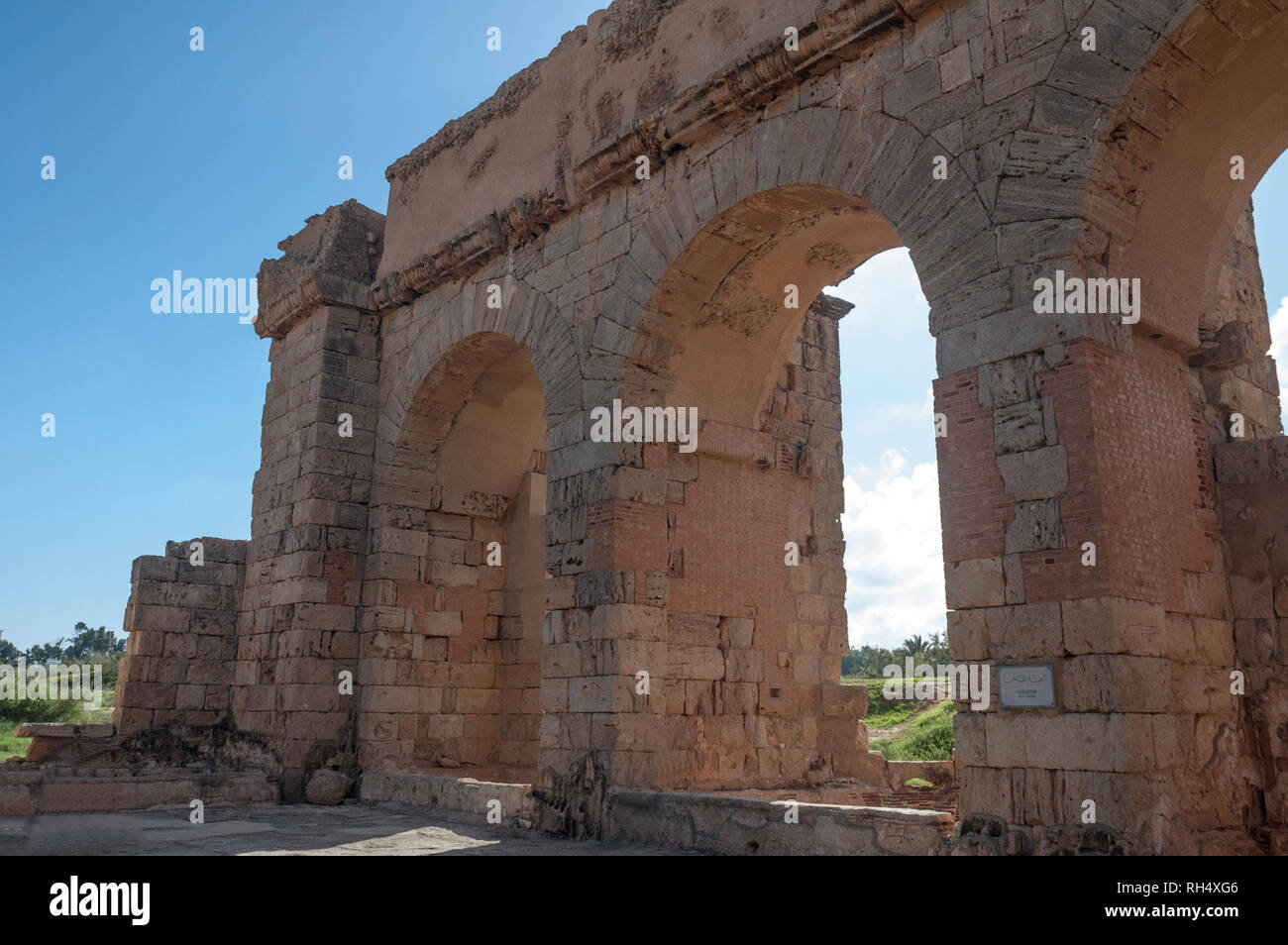 Archaeological site of Leptis Magna, Libya - 10/30/2006: The caldarium ...
