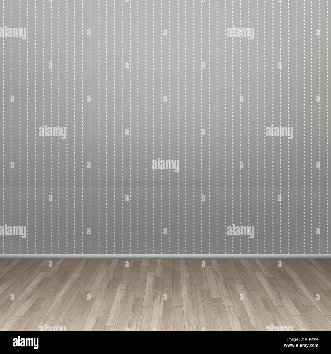 3d illustration interior rendering of gray dotted lined wall and brown ...