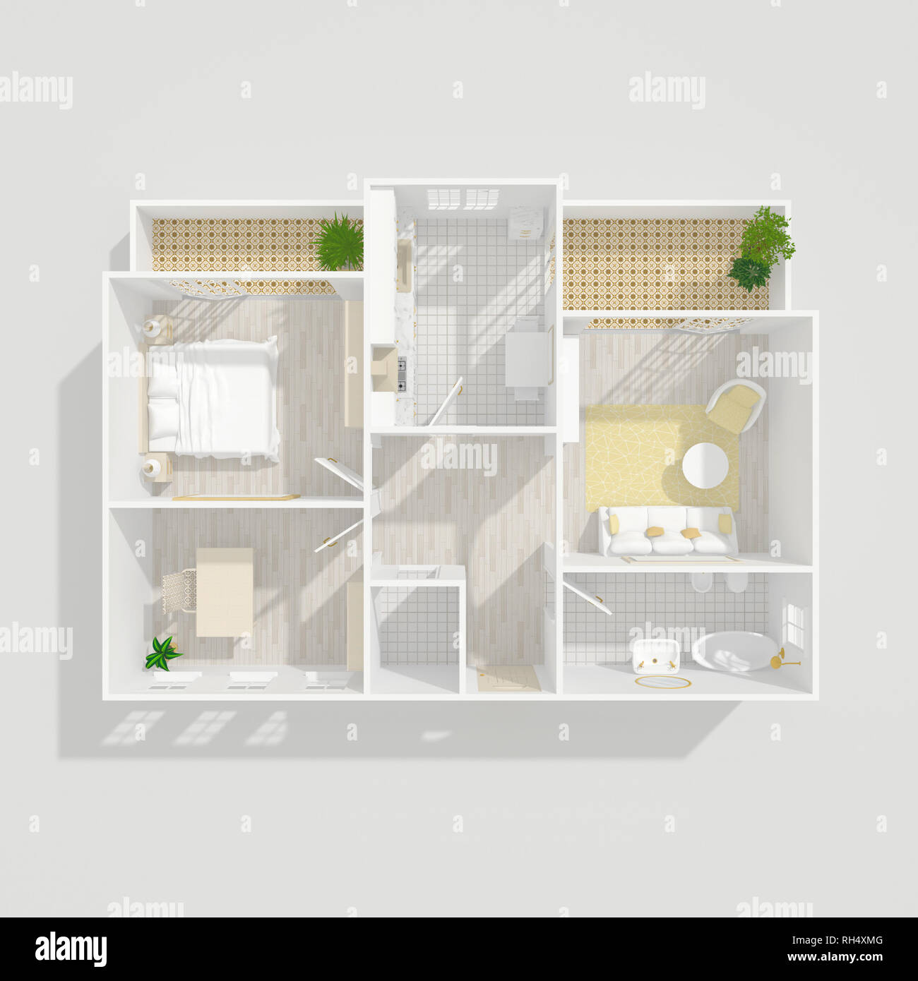 3d interior rendering plan view hi-res stock photography and images - Alamy