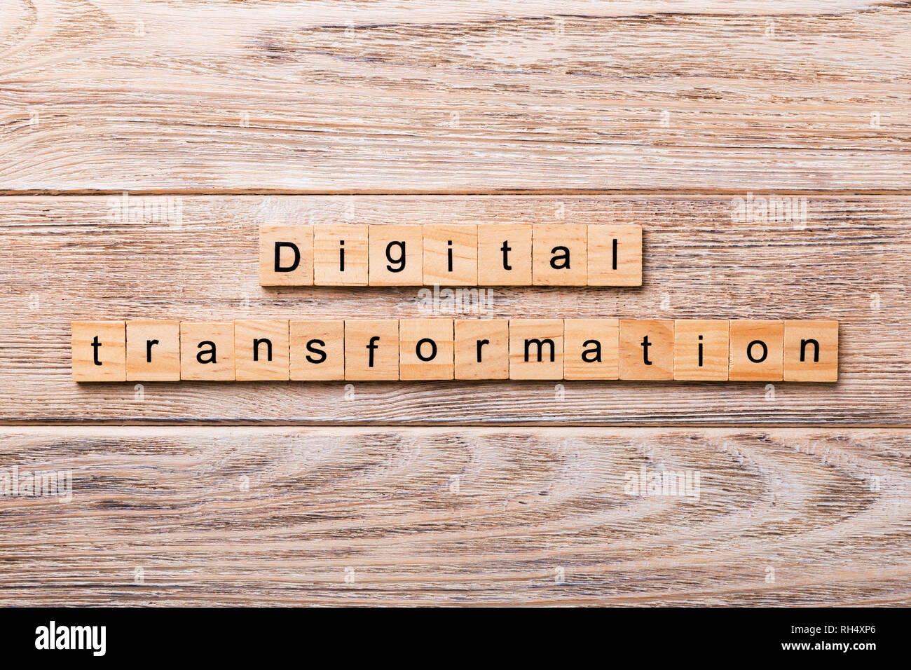 digital transformation word written on wood block. digital ...