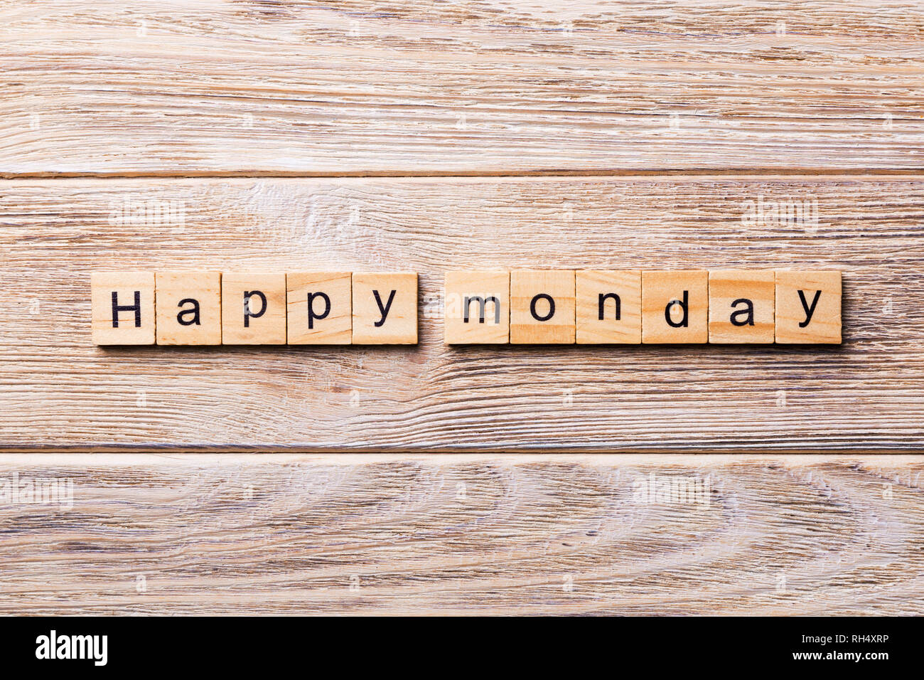 Happy Monday word written on wood block. Happy Monday text on wooden ...