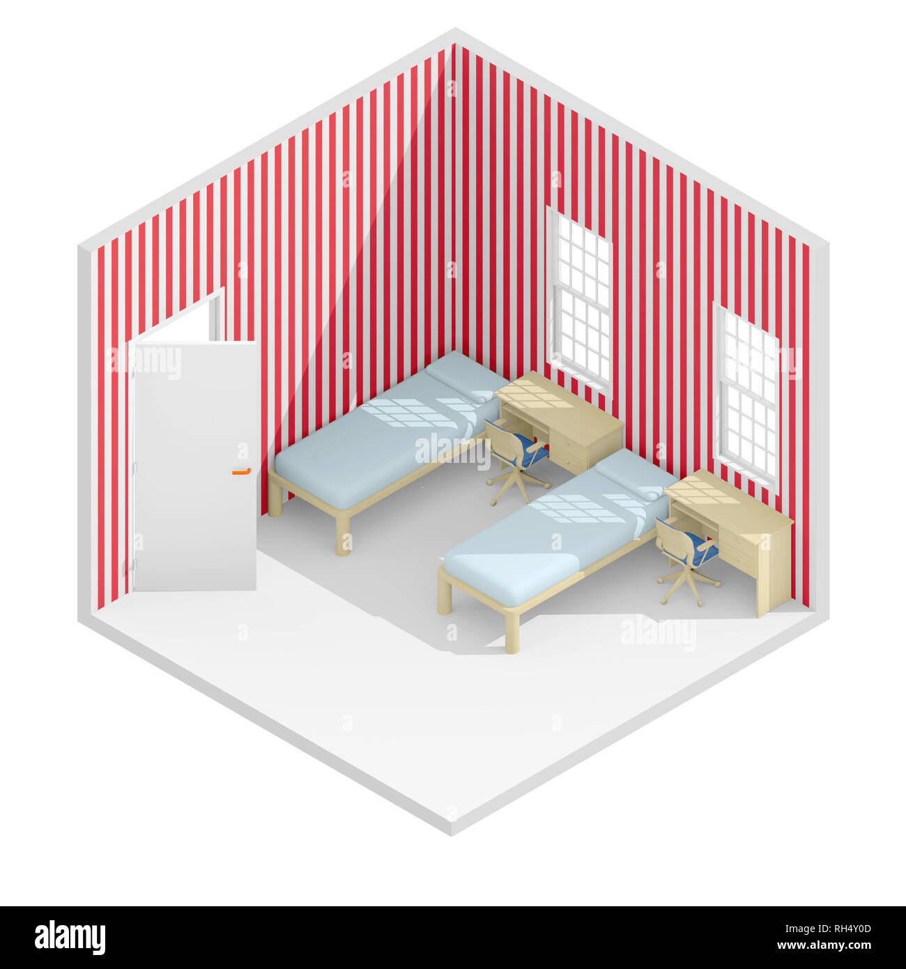 Striped wallpaper room Cut Out Stock Images & Pictures - Alamy