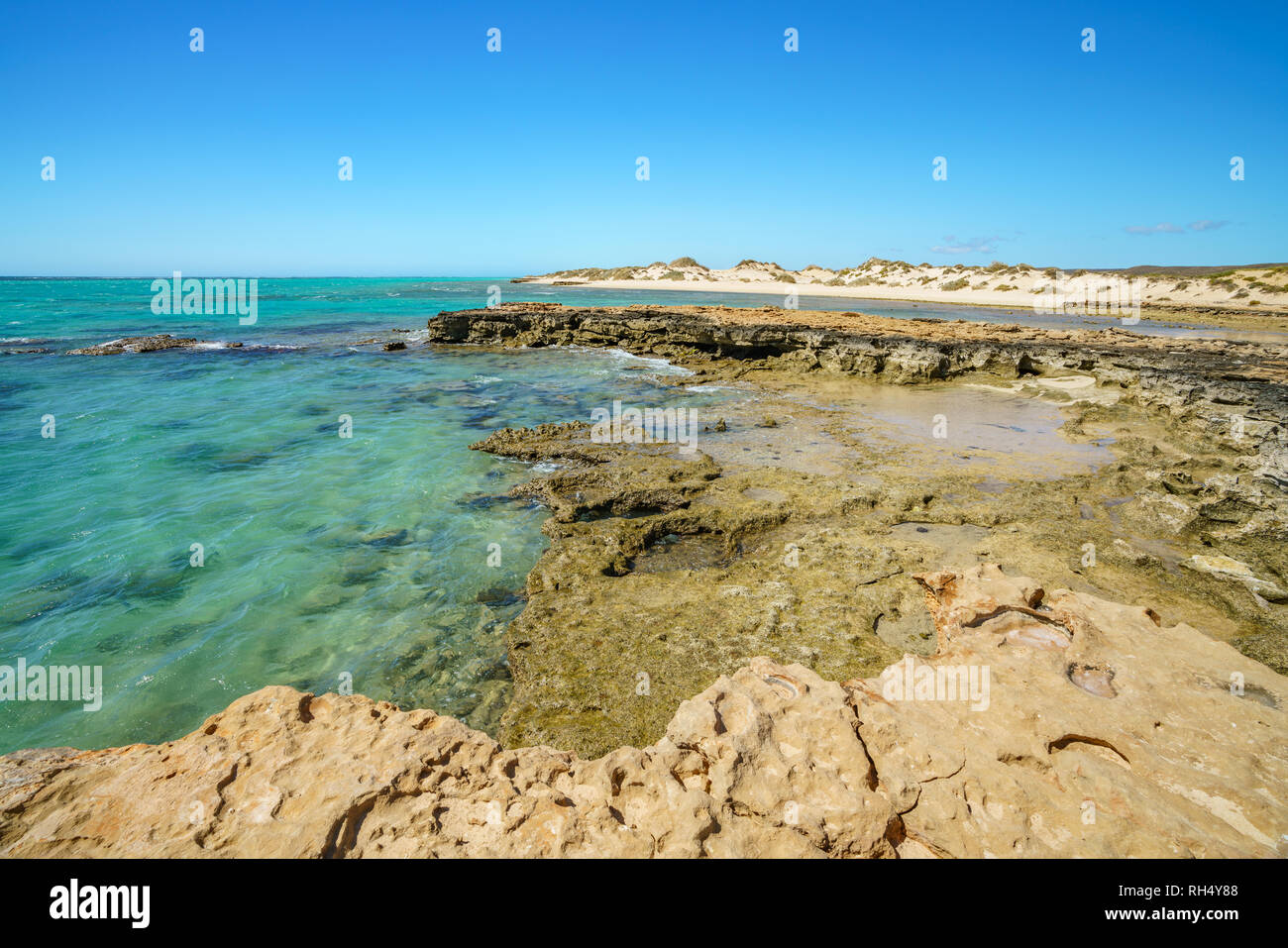 wild beach at cape range national park in western australia Stock Photo ...