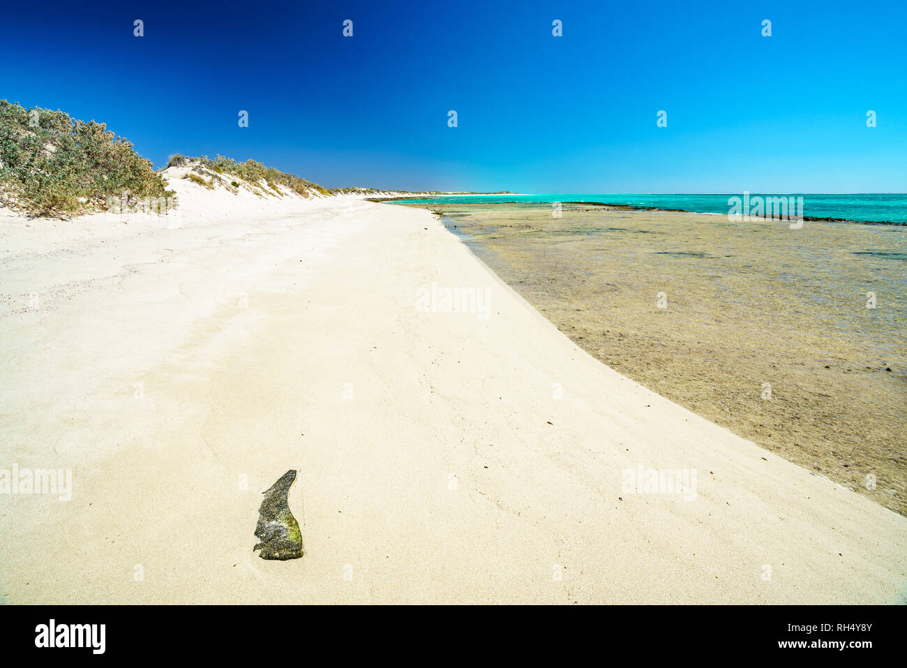 wild beach at cape range national park in western australia Stock Photo ...