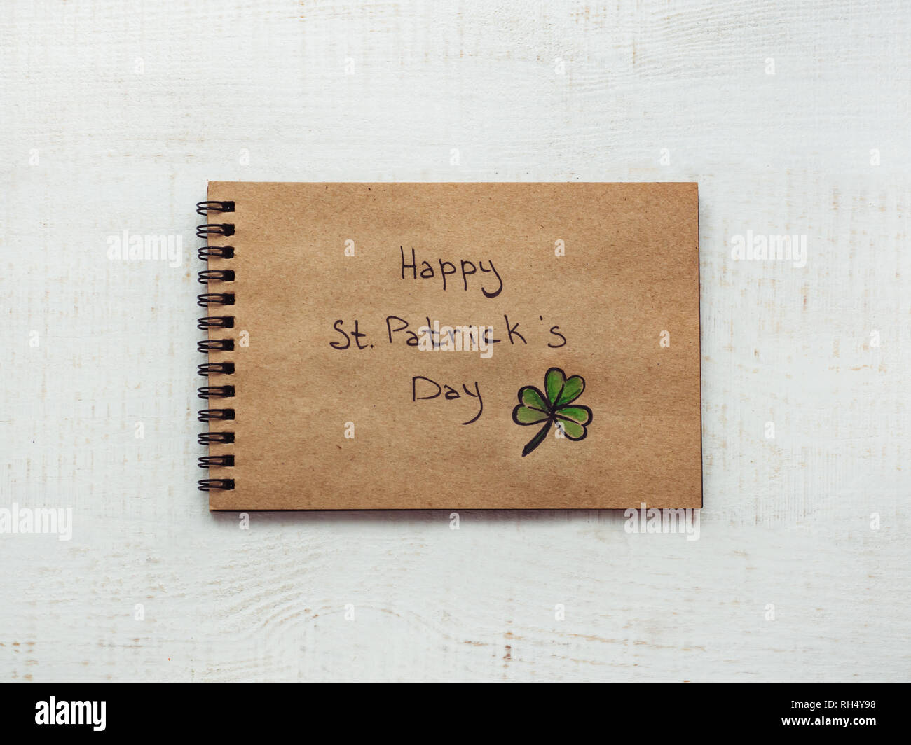 St.Patrick's Day. Beautiful card. Notebook with congratulatory ...