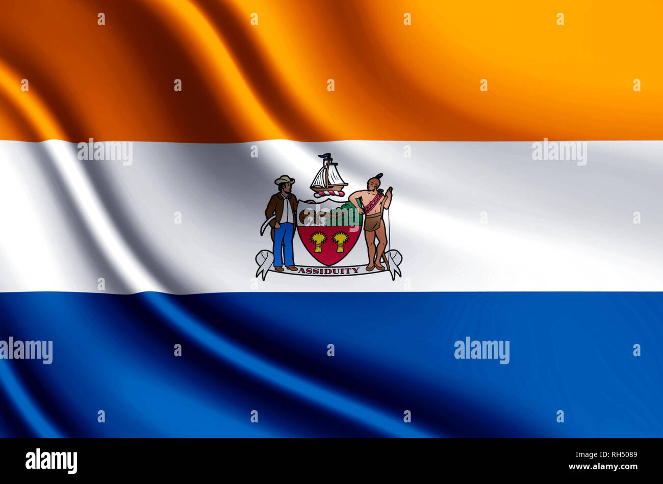 Albany new york modern and realistic closeup 3D flag illustration ...