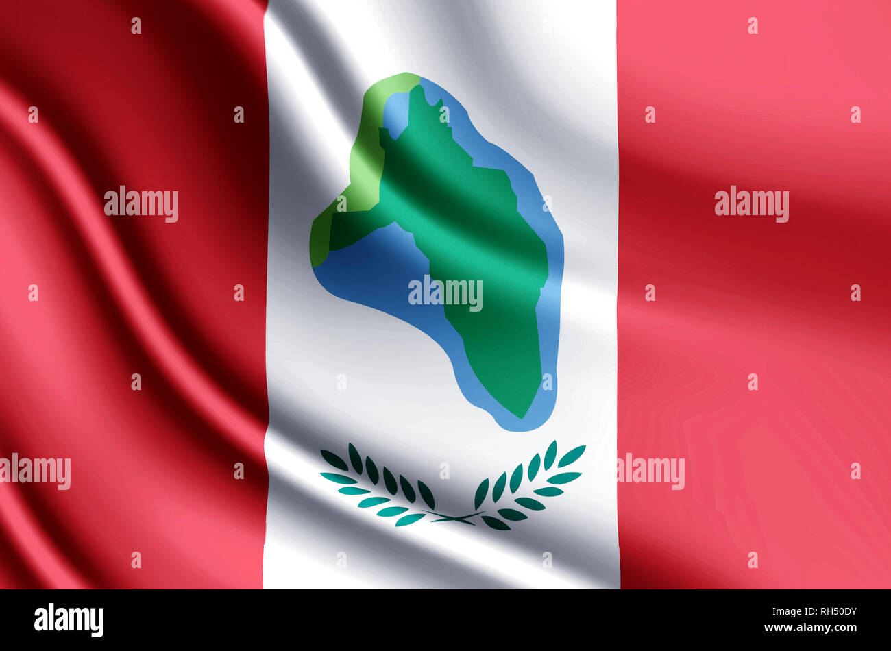 Cumberland head modern and realistic closeup 3D flag illustration ...