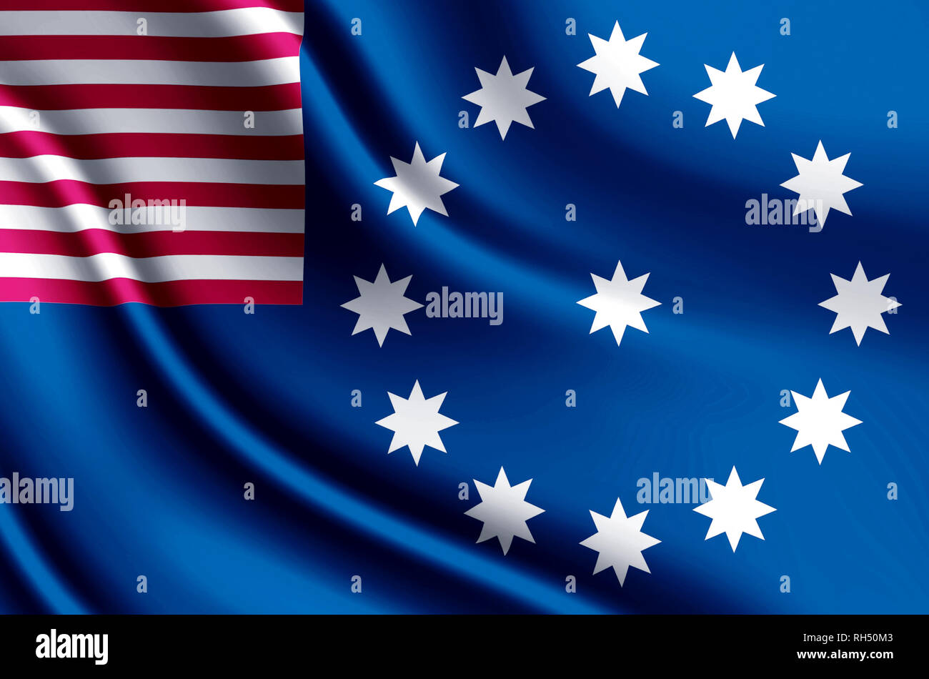 Easton pennsylvania modern and realistic closeup 3D flag illustration ...