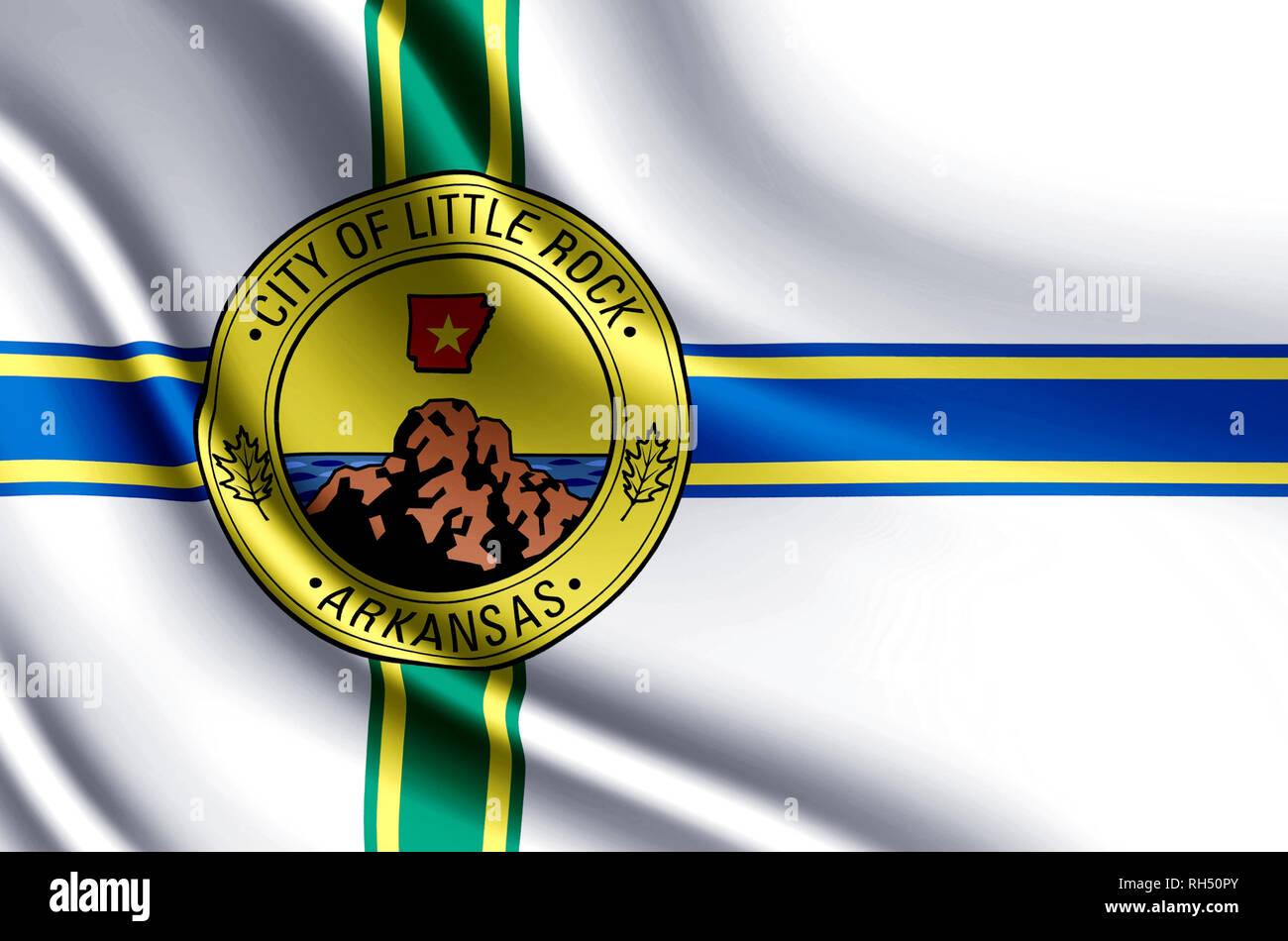 Little rock modern and realistic closeup 3D flag illustration. Perfect ...