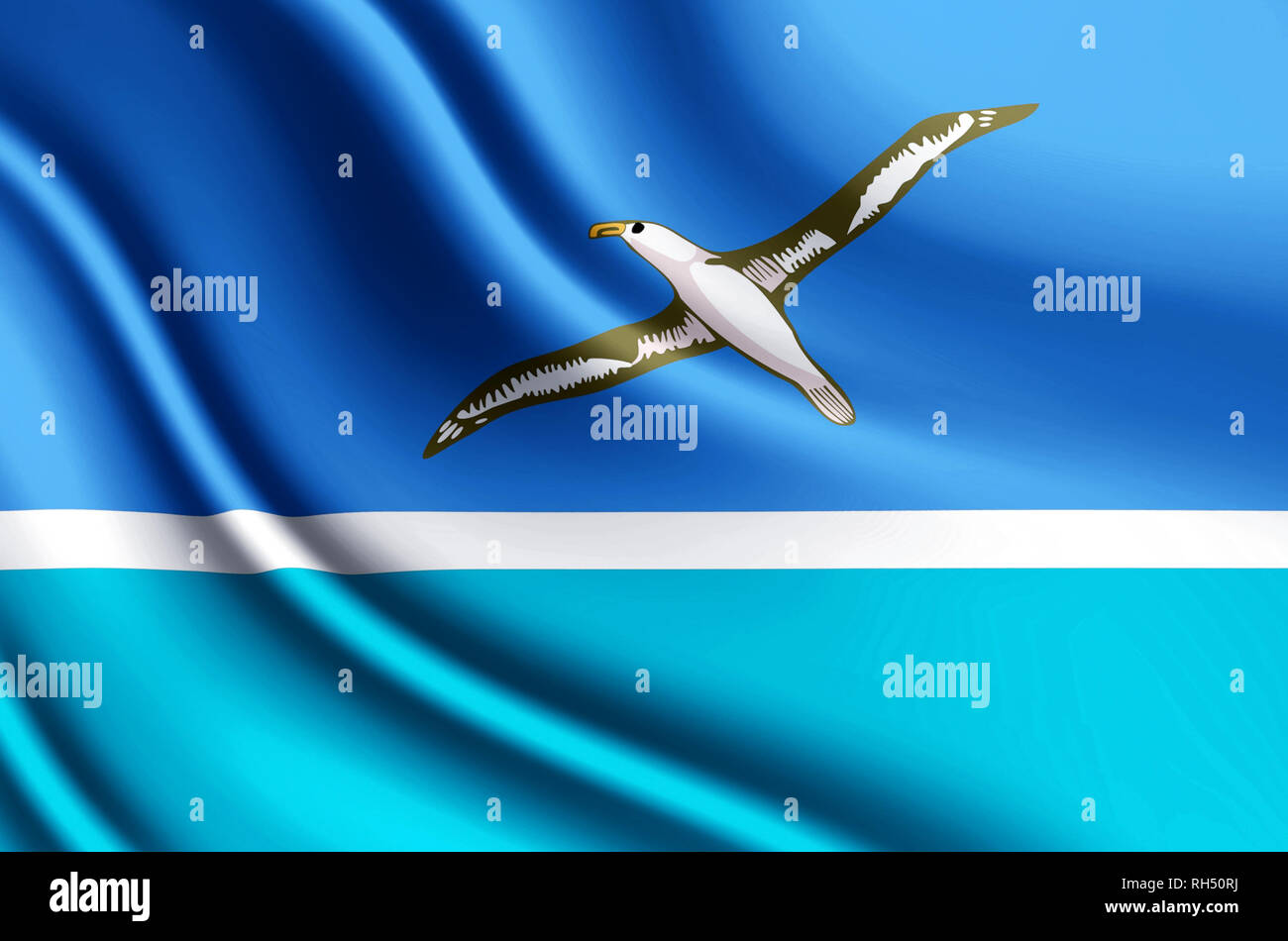 Midway islands modern and realistic closeup 3D flag illustration ...