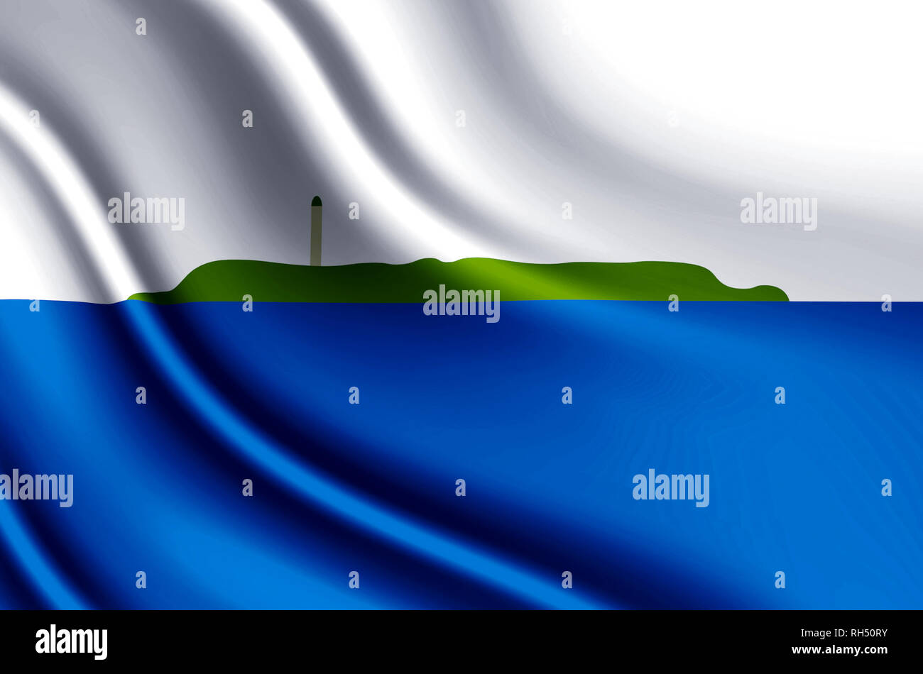 Navassa island modern and realistic closeup 3D flag illustration ...