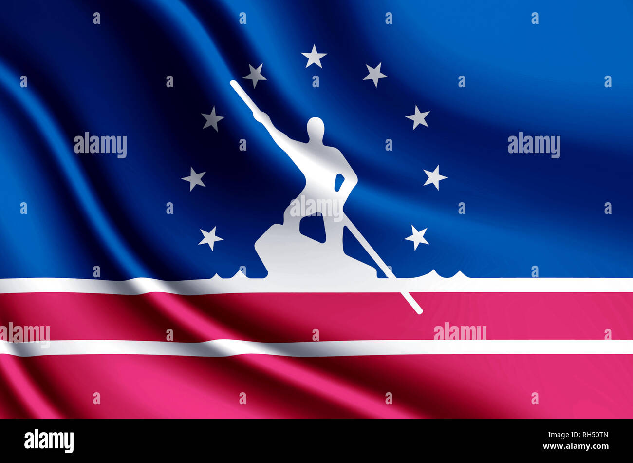 Richmond virginia modern and realistic closeup 3D flag illustration ...