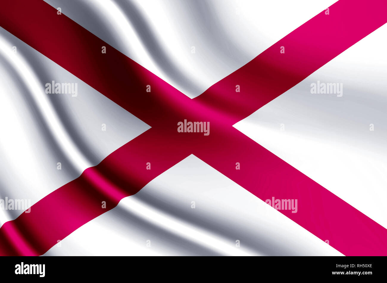 Alabama modern and realistic closeup 3D flag illustration. Perfect for ...