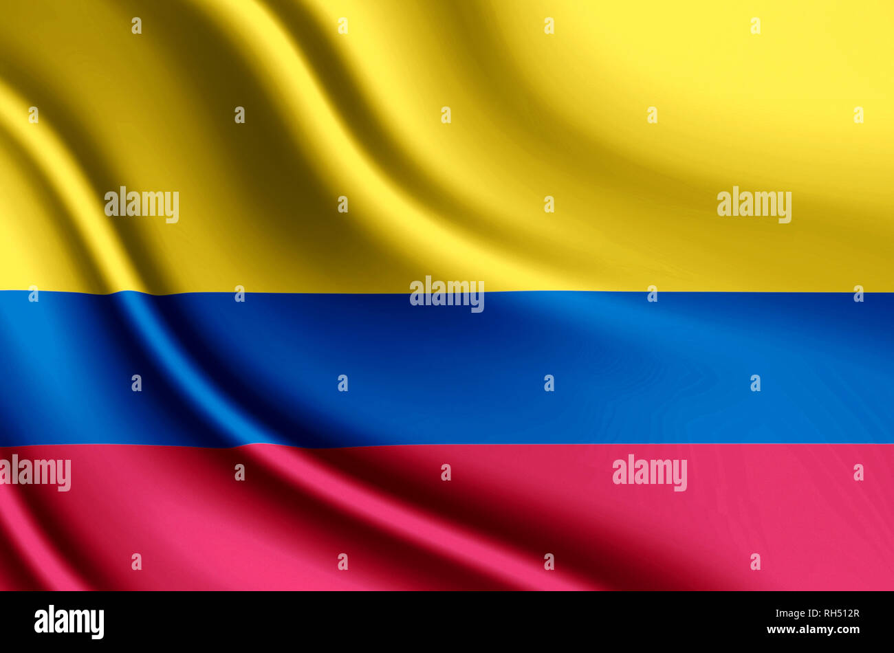 Colombia modern and realistic closeup 3D flag illustration. Perfect for ...