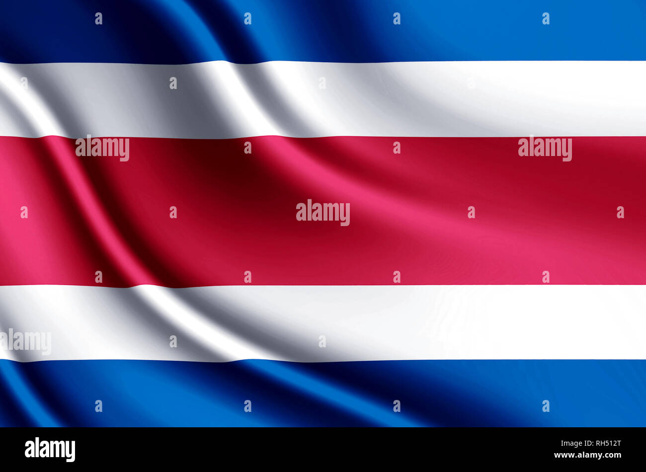 Costa rica modern and realistic closeup 3D flag illustration. Perfect ...