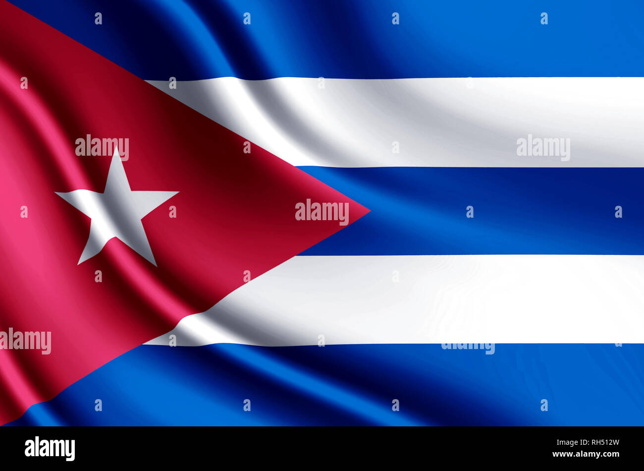 Cuba modern and realistic closeup 3D flag illustration. Perfect for ...