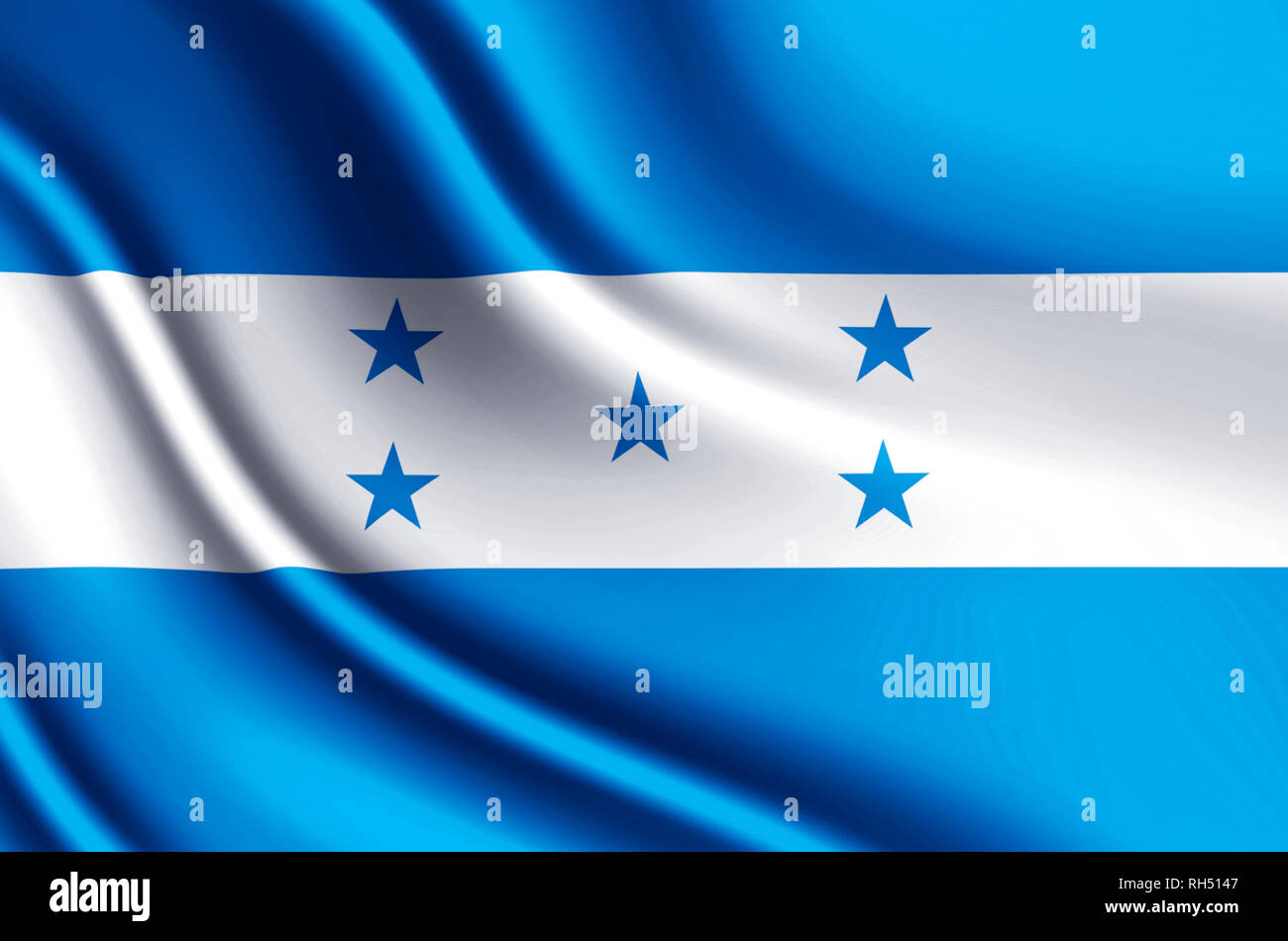 Honduras modern and realistic closeup 3D flag illustration. Perfect for ...