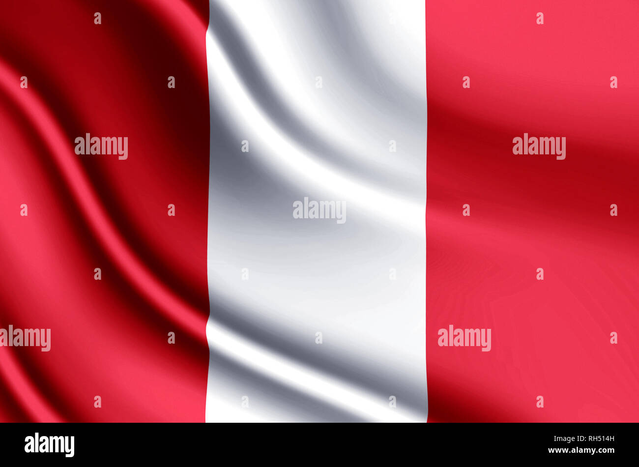 Peru modern and realistic closeup 3D flag illustration. Perfect for ...