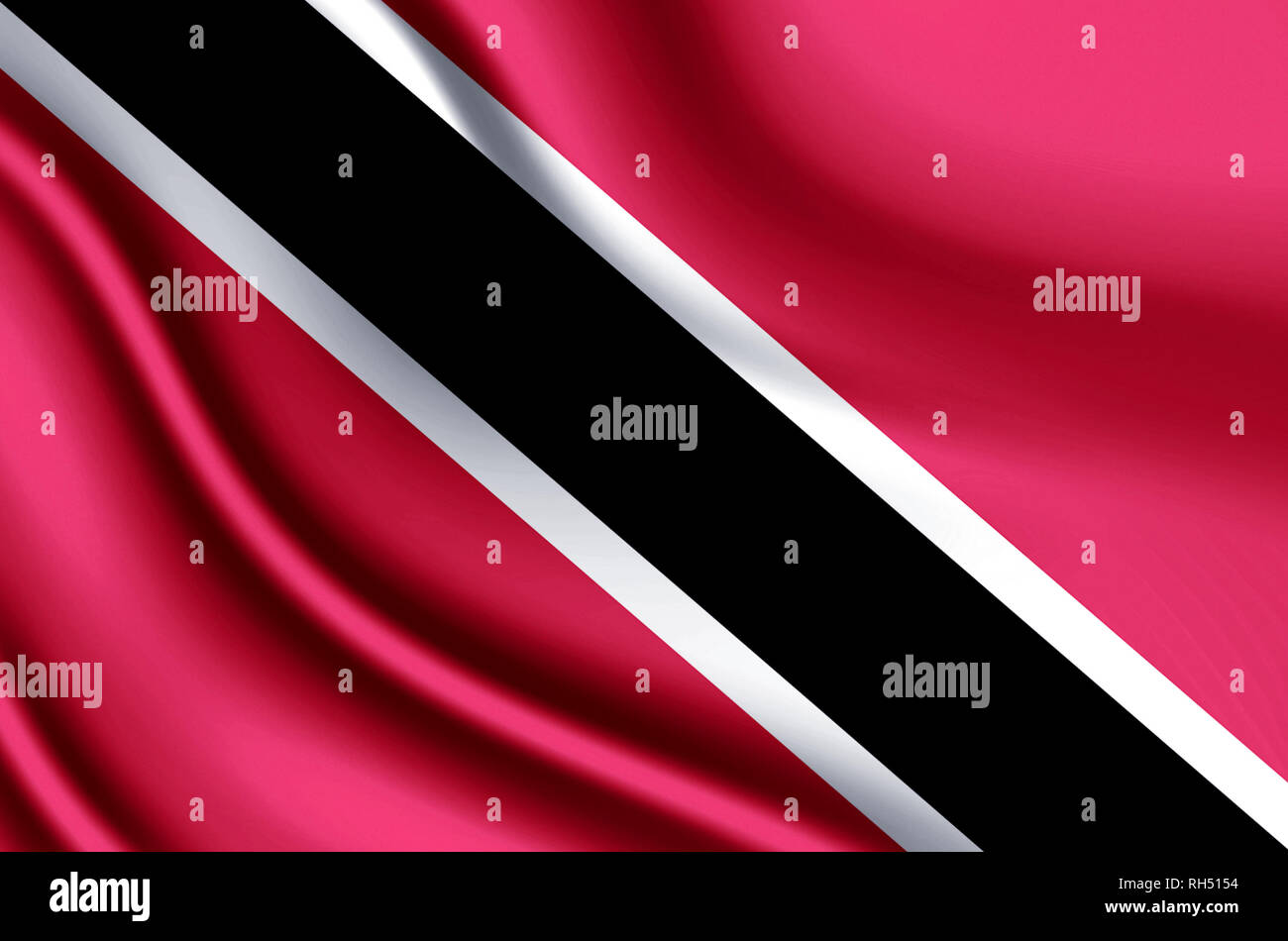 Trinidad and tobago modern and realistic closeup 3D flag illustration ...