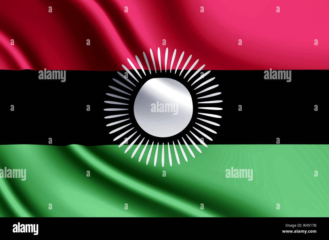 Malawi modern and realistic closeup 3D flag illustration. Perfect for ...