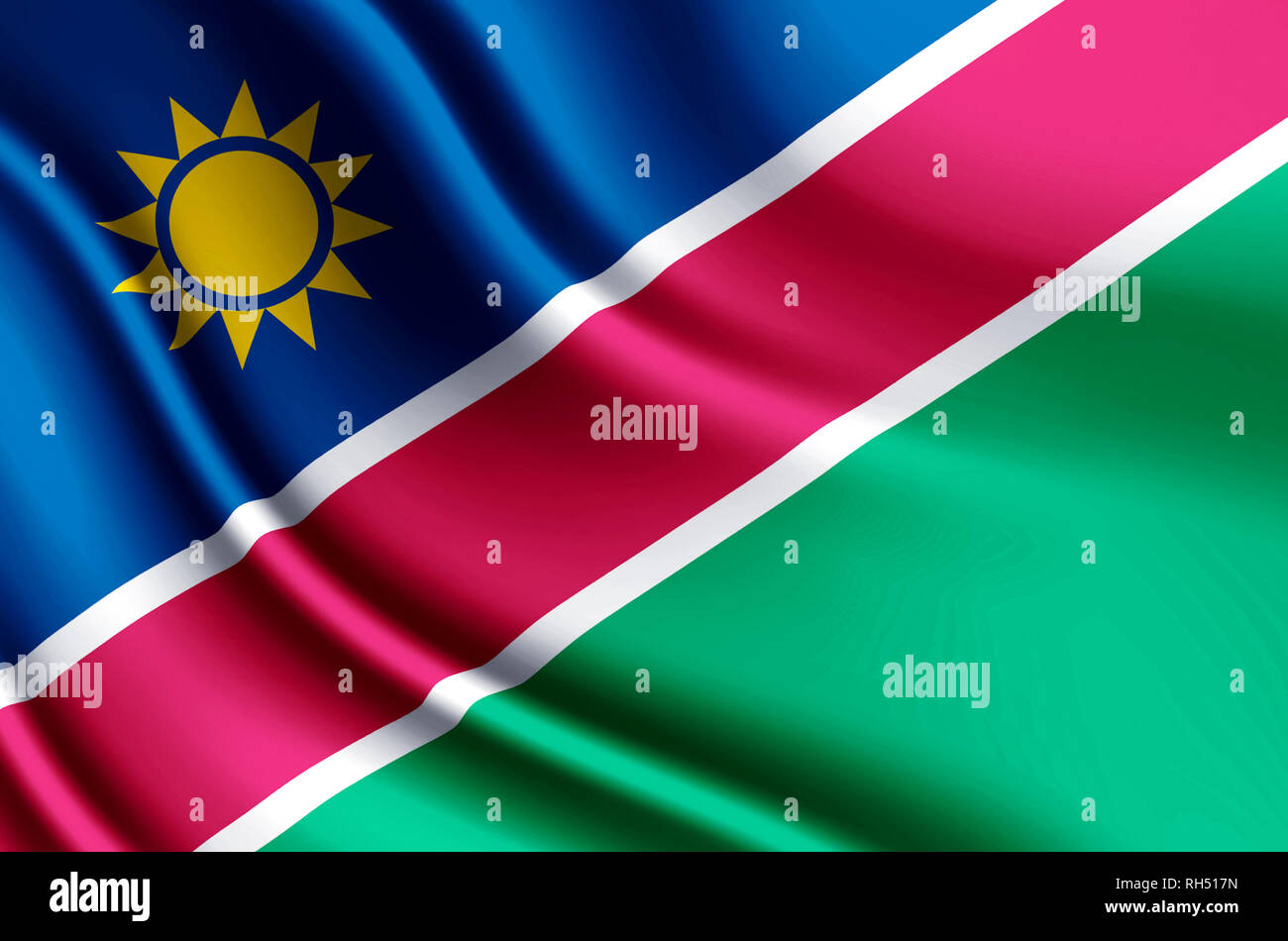 Namibia modern and realistic closeup 3D flag illustration. Perfect for ...