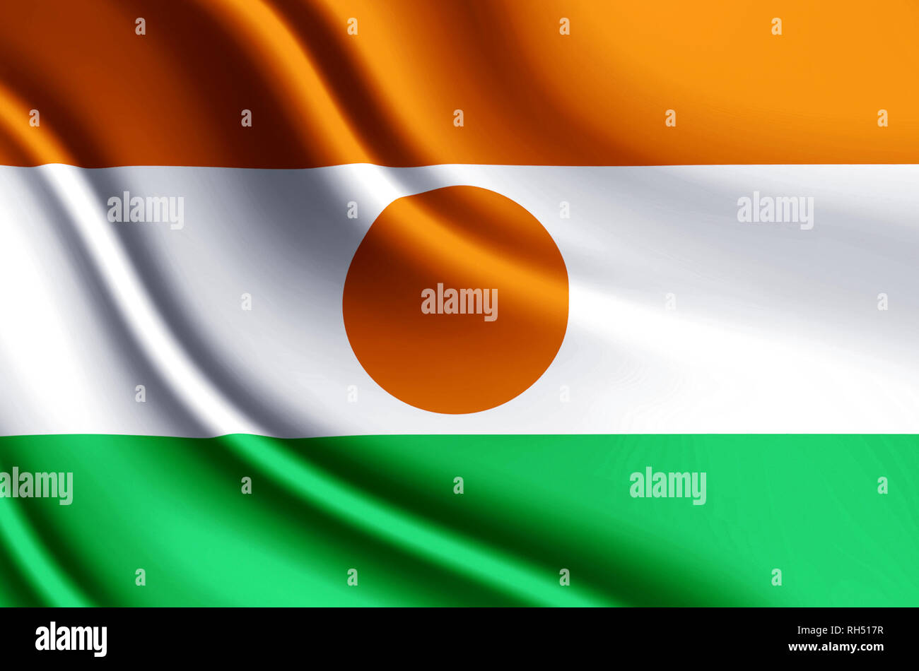Niger modern and realistic closeup 3D flag illustration. Perfect for ...