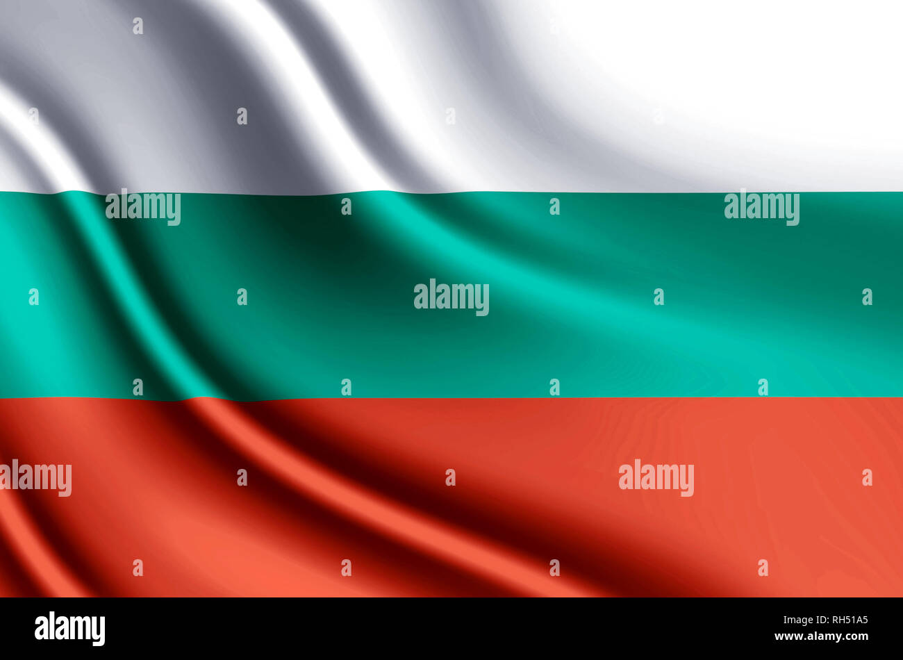Bulgaria modern and realistic closeup 3D flag illustration. Perfect for ...