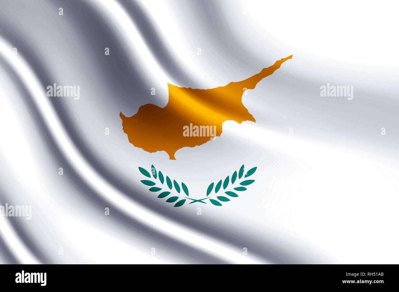 Cyprus modern and realistic closeup 3D flag illustration. Perfect for ...