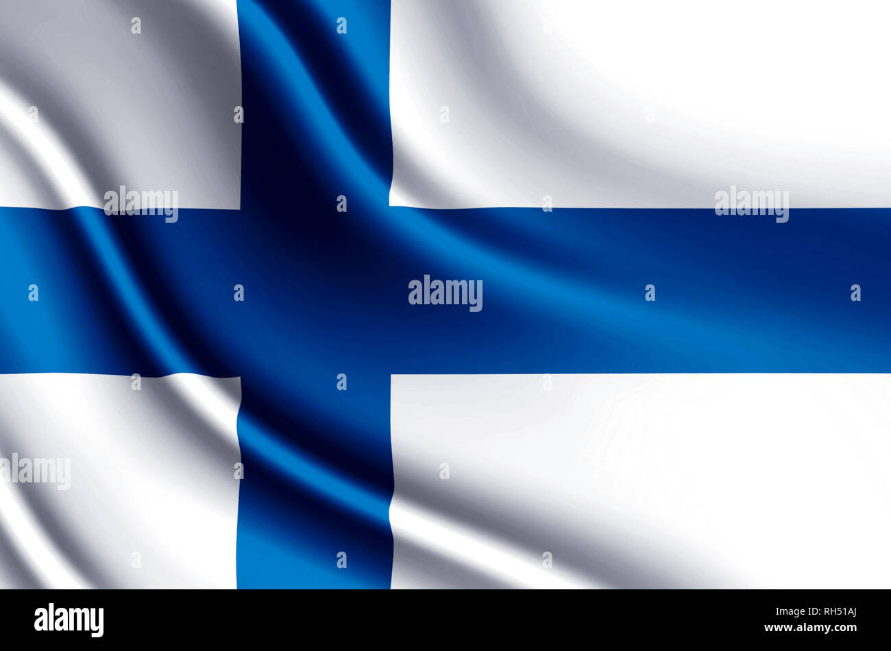 Finland modern and realistic closeup 3D flag illustration. Perfect for ...