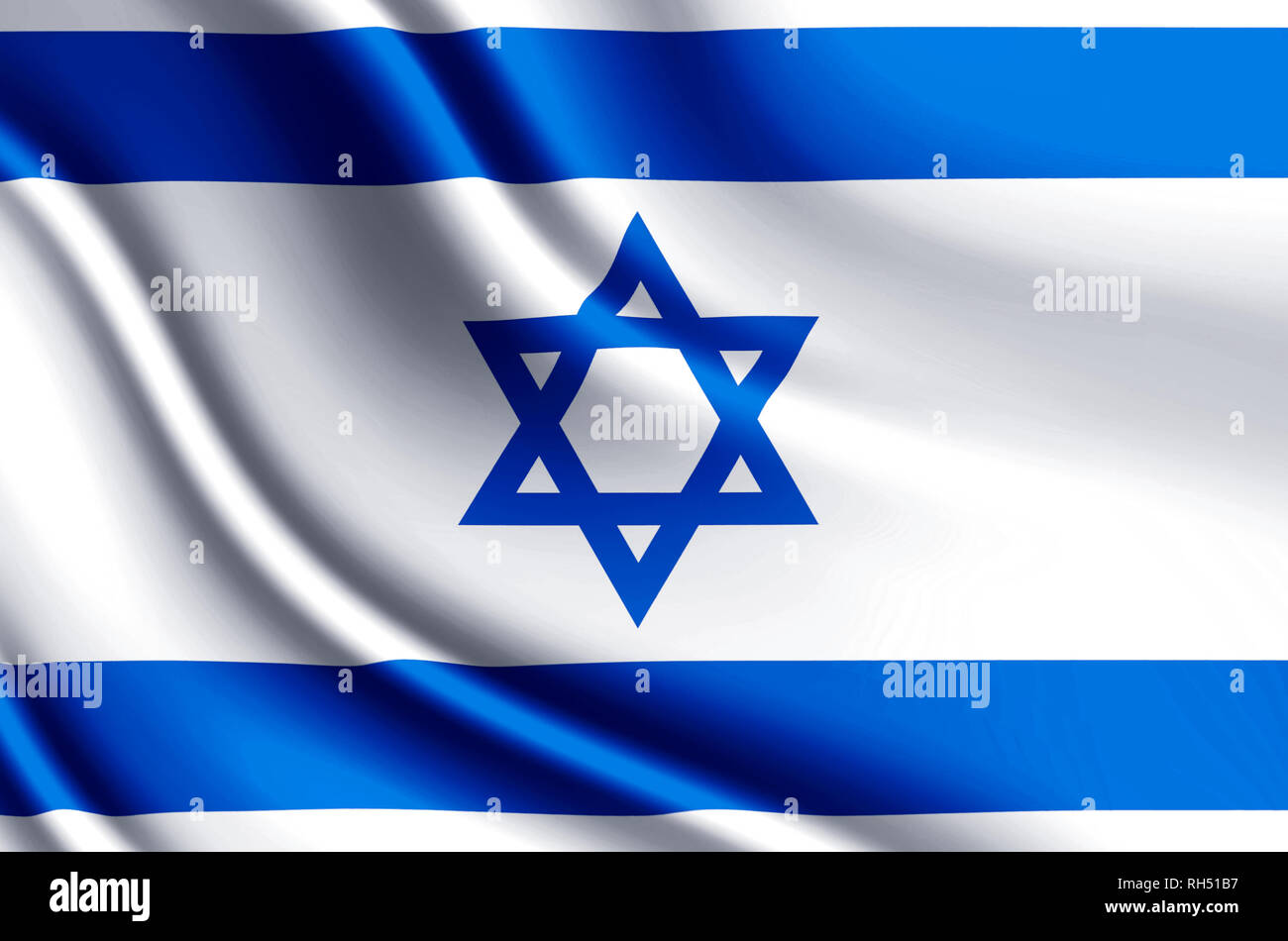 Israel modern and realistic closeup 3D flag illustration. Perfect for ...