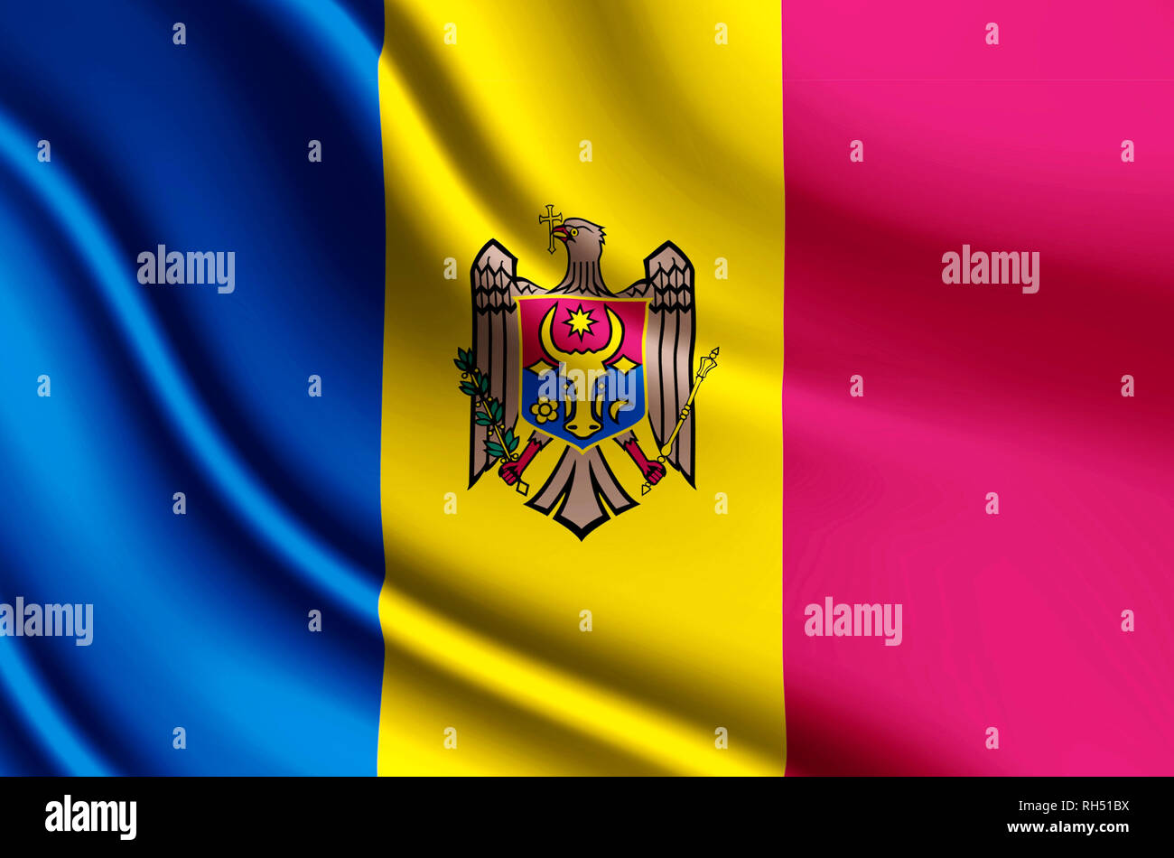 Moldova modern and realistic closeup 3D flag illustration. Perfect for ...