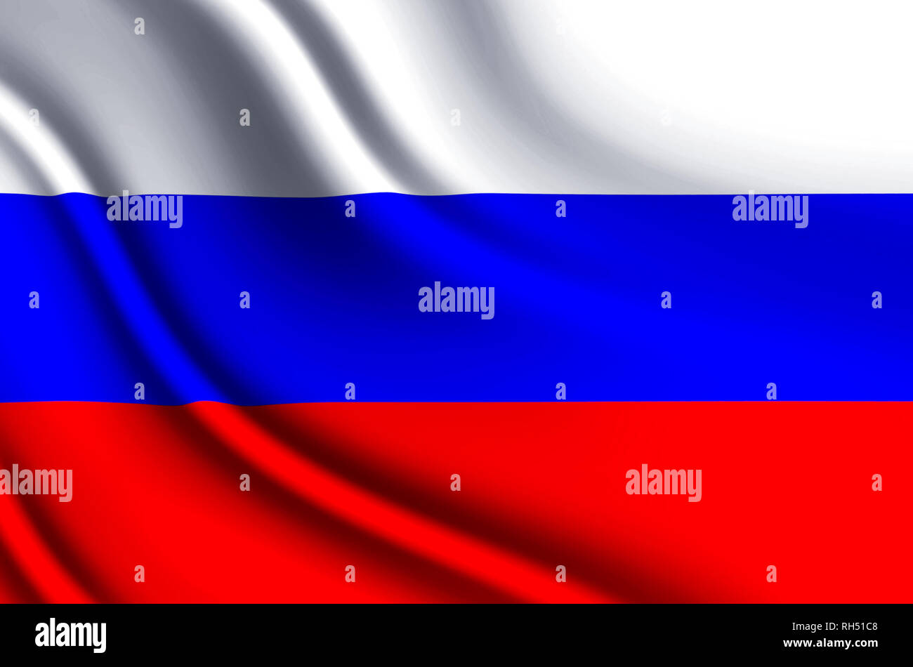 Russia modern and realistic closeup 3D flag illustration. Perfect for ...