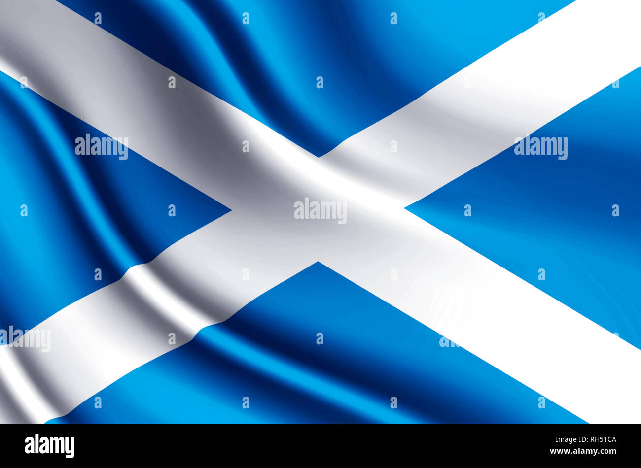Scotland modern and realistic closeup 3D flag illustration. Perfect for ...