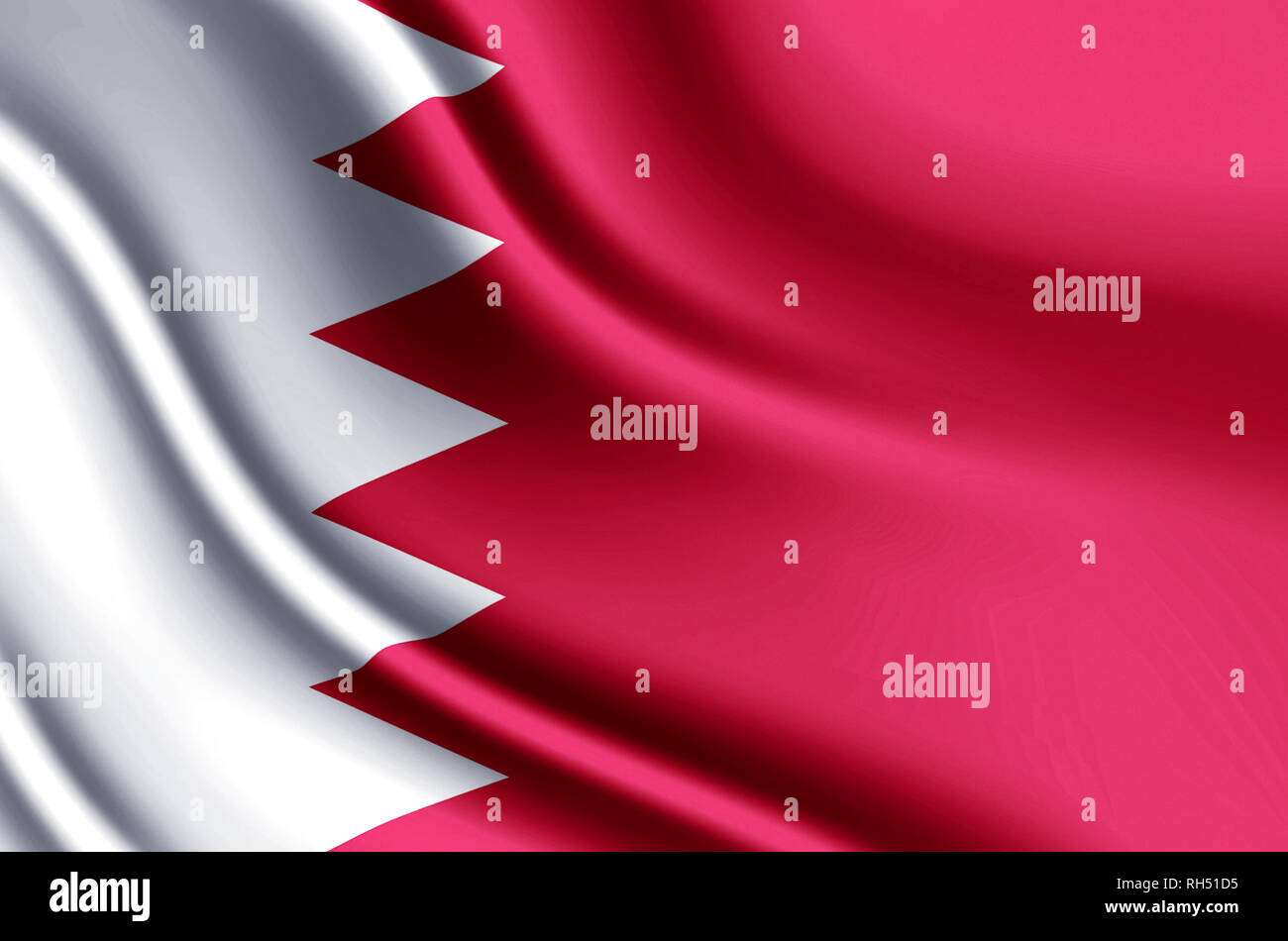 Bahrain modern and realistic closeup 3D flag illustration. Perfect for ...