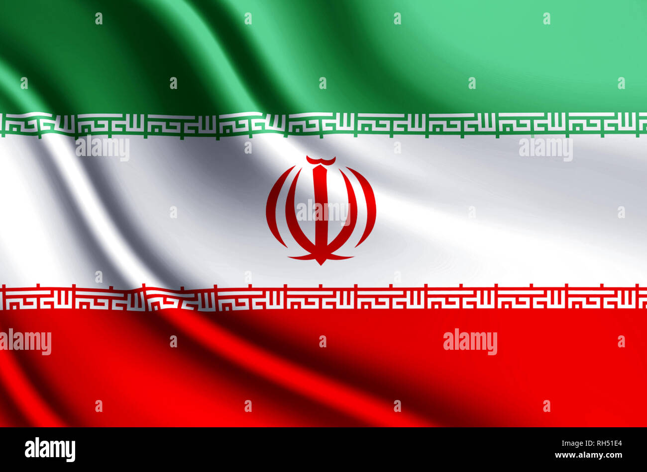Iran modern and realistic closeup 3D flag illustration. Perfect for ...