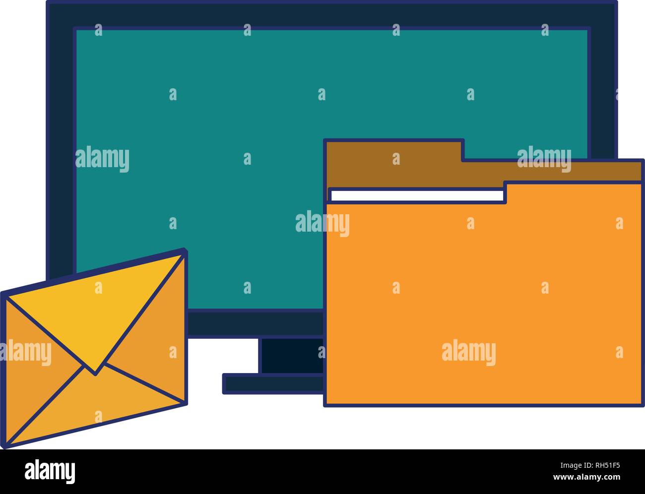 Computer desktop folder screen Stock Vector Images - Alamy