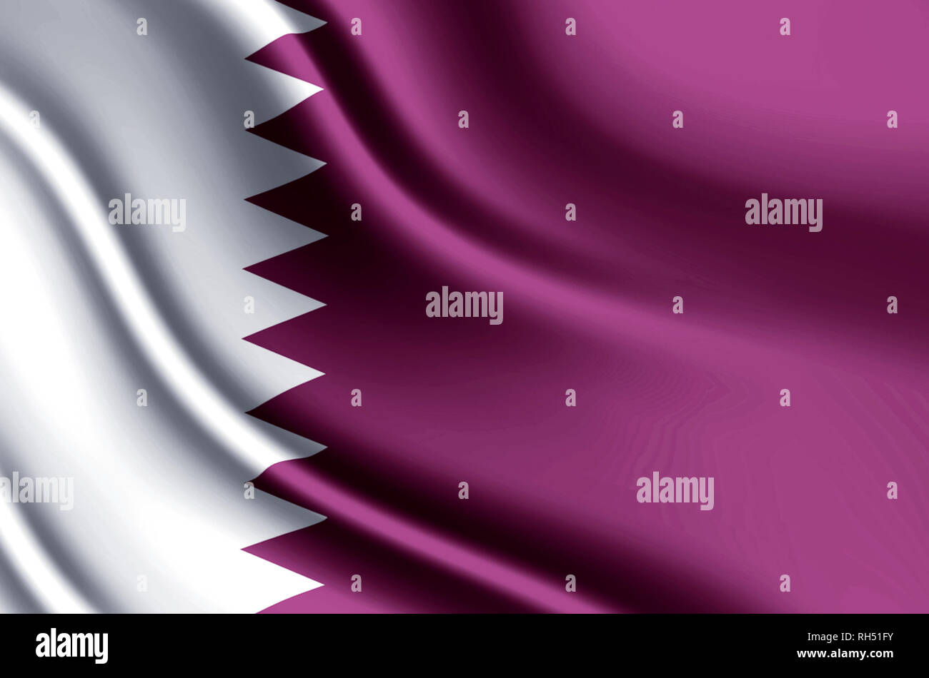 Qatar modern and realistic closeup 3D flag illustration. Perfect for ...
