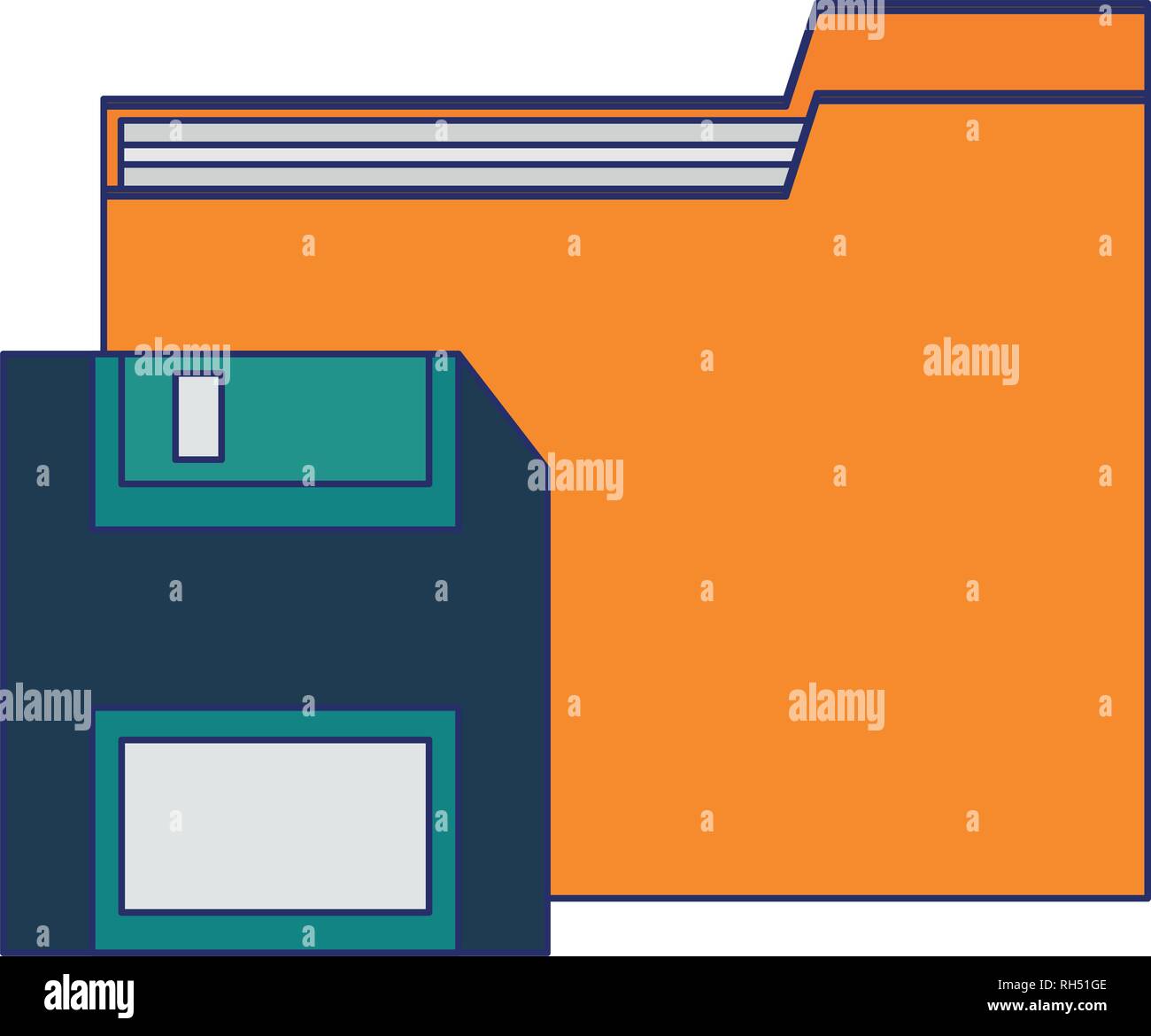 Folder with diskette save symbol Stock Vector Image & Art - Alamy