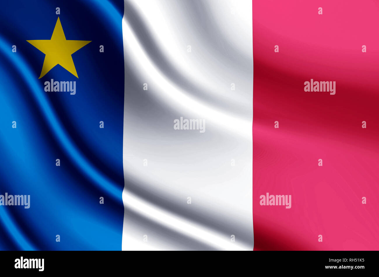 Acadia modern and realistic closeup 3D flag illustration. Perfect for ...