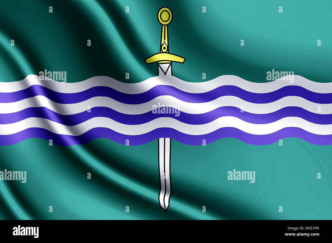 Peterborough ontario modern and realistic closeup 3D flag illustration ...